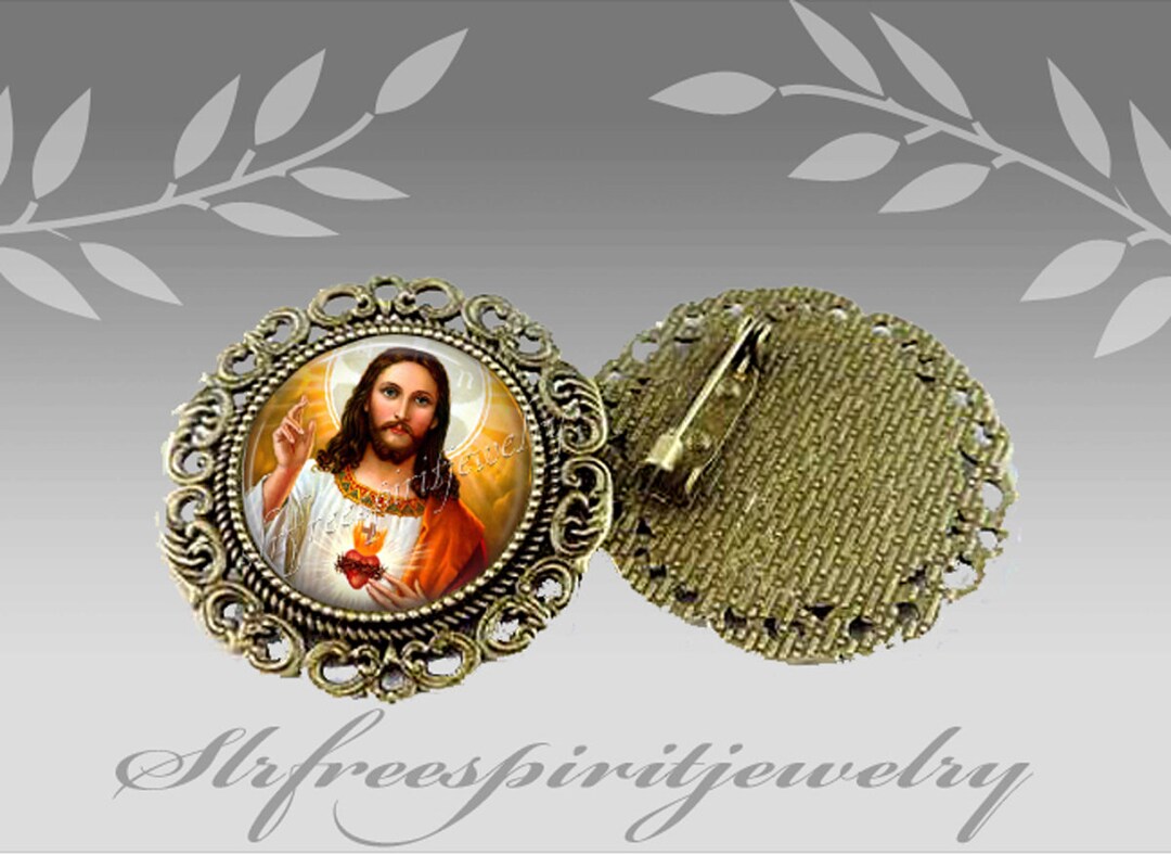 Jesus Heart Pin, , Sacred Heart of Jesus, Christ, Christian Jewelry ...