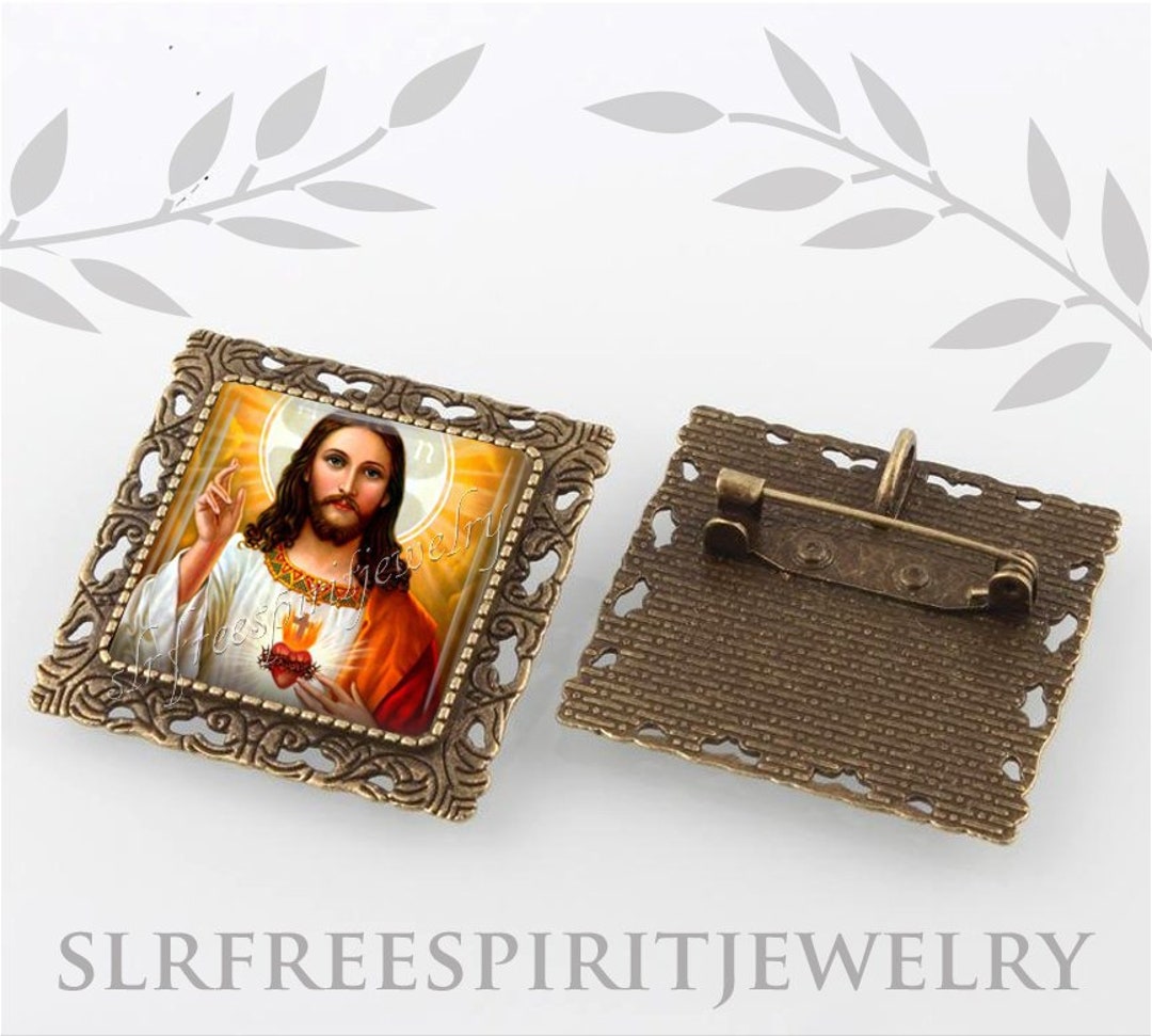 Jesus Heart Pin, , Sacred Heart of Jesus, Christ, Christian Jewelry ...