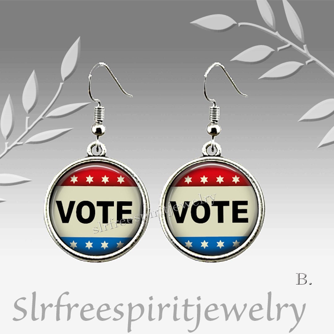 Vote Earrings, 2024 Election, Presidential Election, Voter, Voter Pin ...