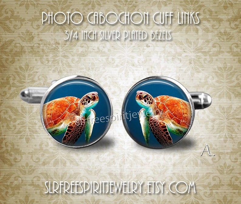 Sea Turtle Cuff Links Ocean Theme Gift for Men Aquatic - Etsy