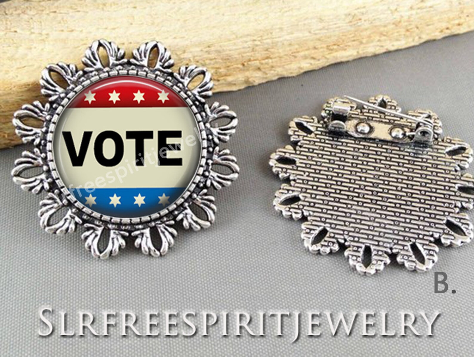 Vote Pin Political Jewelry Redwhite and Blue Retro Vote - Etsy