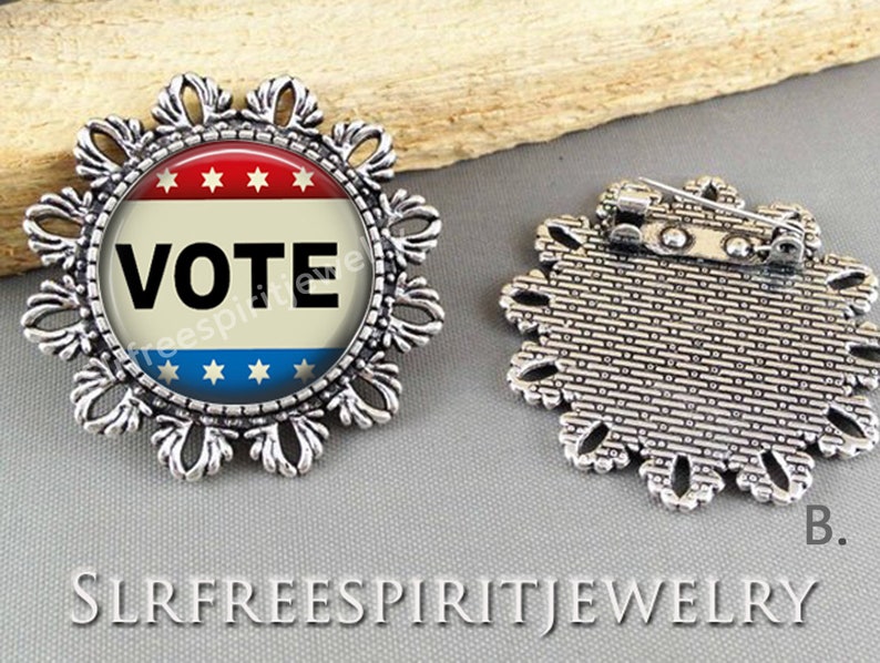 Vote Pin Political Jewelry Redwhite and Blue Retro Vote - Etsy