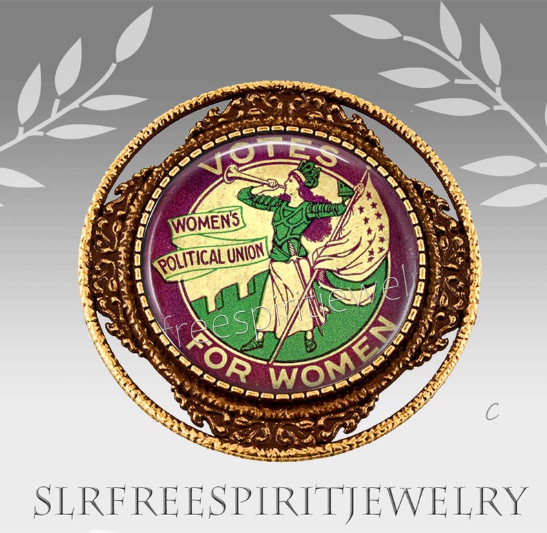 Suffrage "votes for Women" Brooch. Photo Cabochon Jewelry, 19th ...