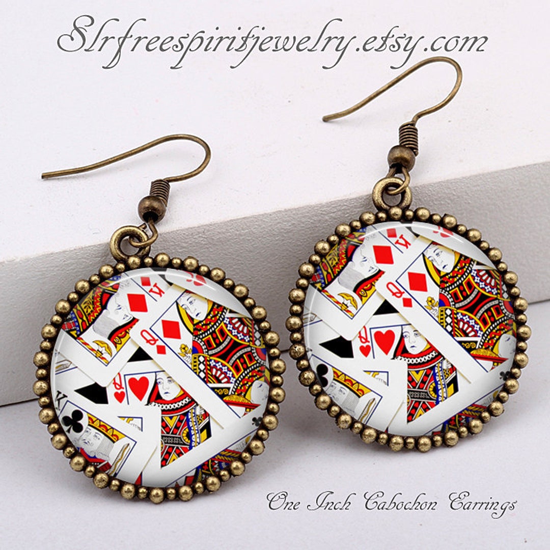 Playing Cards Earrings, Card Games, Bridge Player Earrings, Casino ...