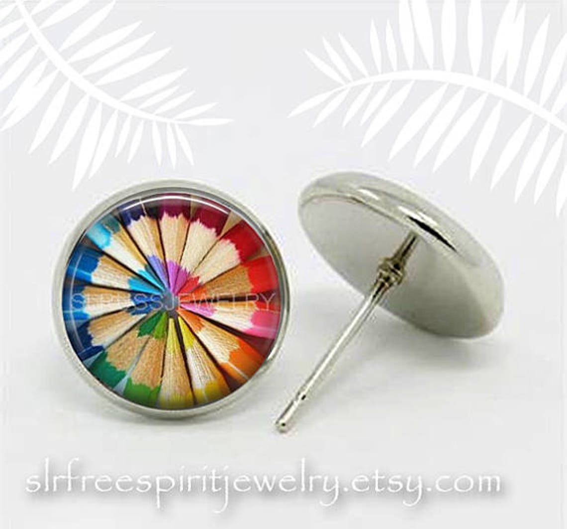 Color Pencil Earrings, Rainbow Colors, Color Pencil Necklace, Earring ...