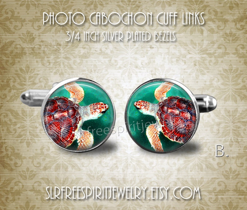 Sea Turtle Cuff Links Ocean Theme Gift for Men Aquatic - Etsy