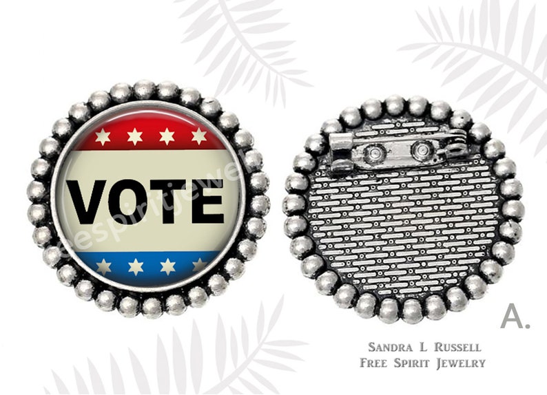 Vote Pin Political Jewelry Redwhite and Blue Retro Vote - Etsy