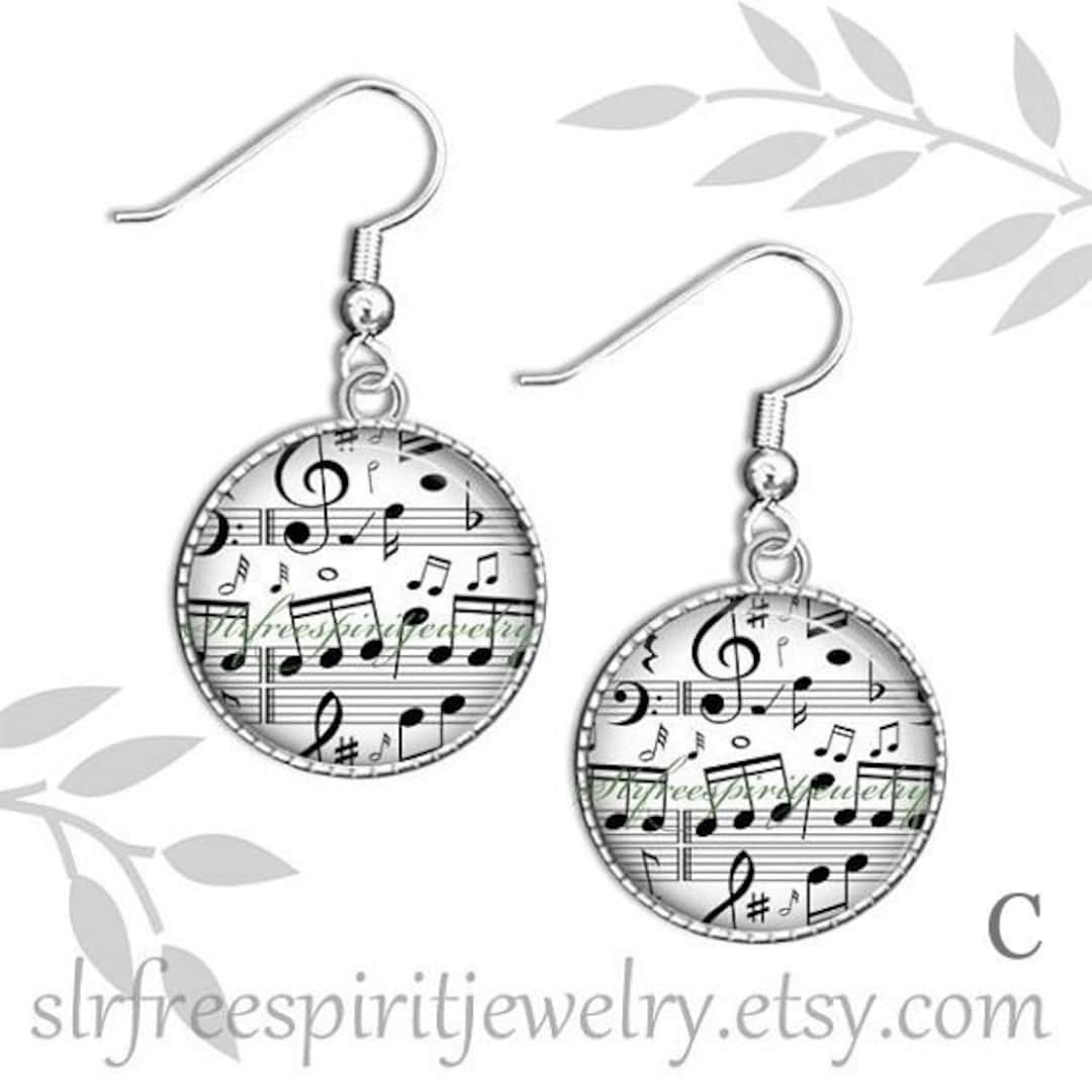 Music Notes Earrings, Music Symbols, Sheet Music, Music Student Gift ...