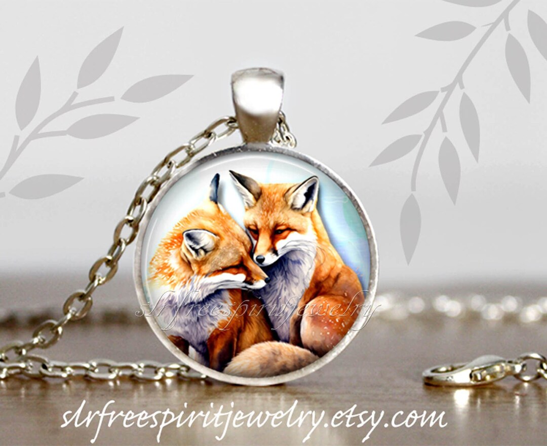 Heart Fox Necklace, Two Foxes, Love, Kindness, Nature, Animals, Spirit ...
