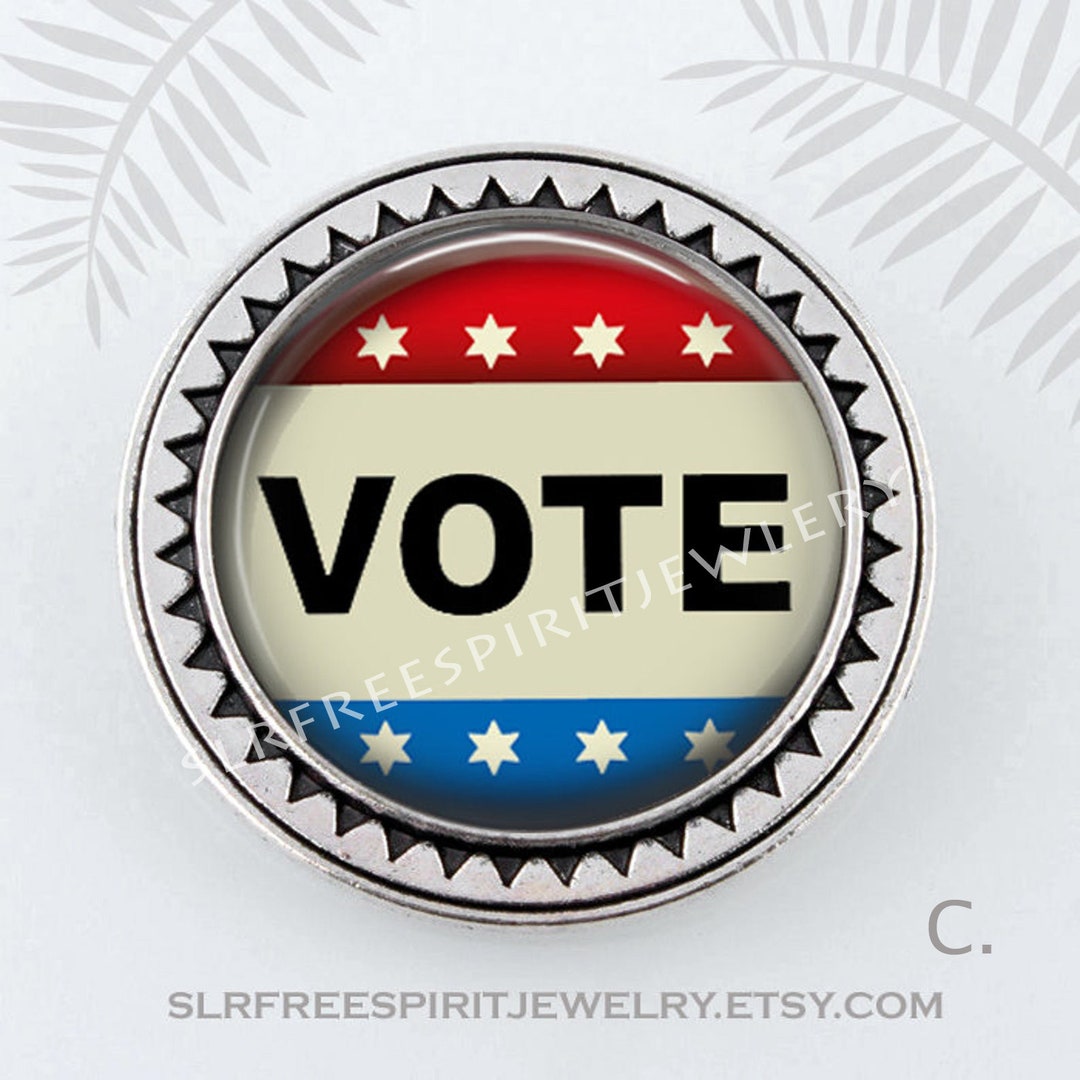 Vote Pin, Political Jewelry Red,white and Blue, Retro Vote Brooch ...