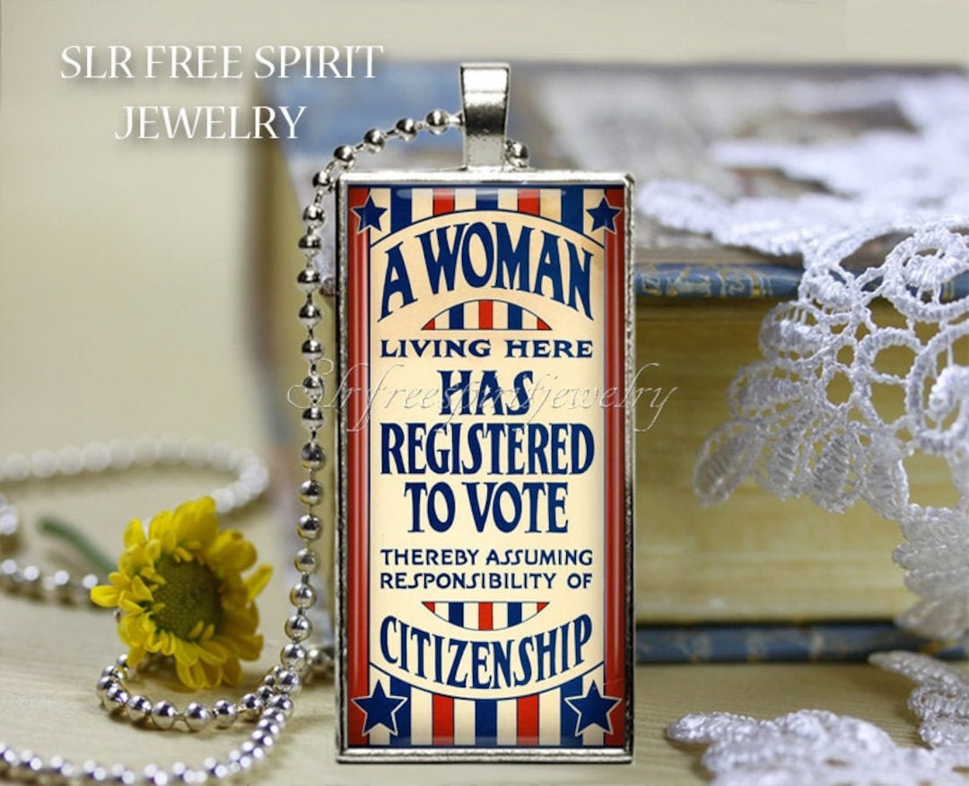 19th Amendment Jewelry, Suffrage Poster Necklace, Women's Vote ...