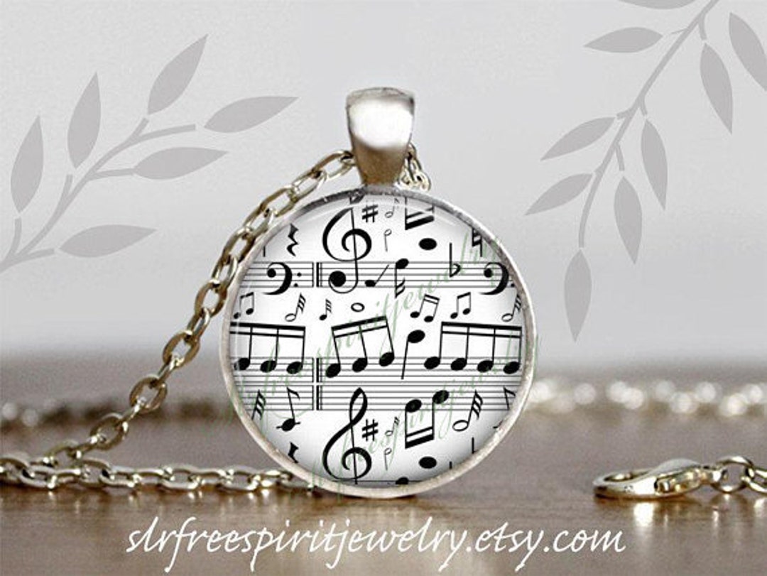 Music Notes Necklace, Music Symbols, Sheet Music, Music Student Gift ...