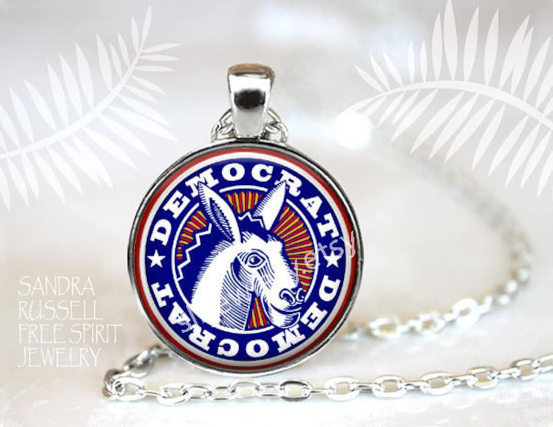 Democratic Party Necklace, Democratic Party Earrings, Support Democrats ...