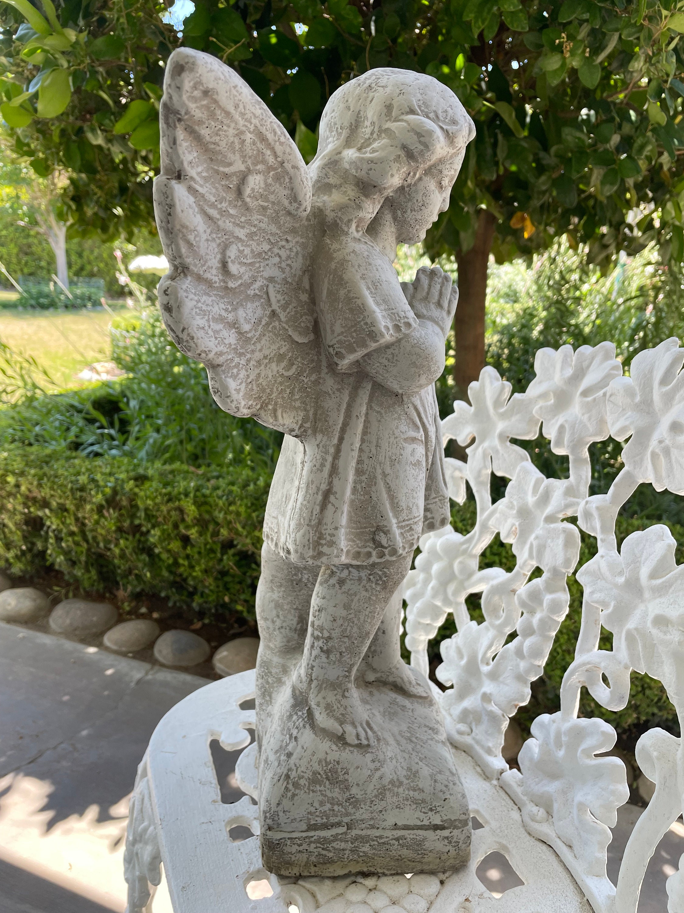 Praying Concrete Angel “pick up Only” - Etsy