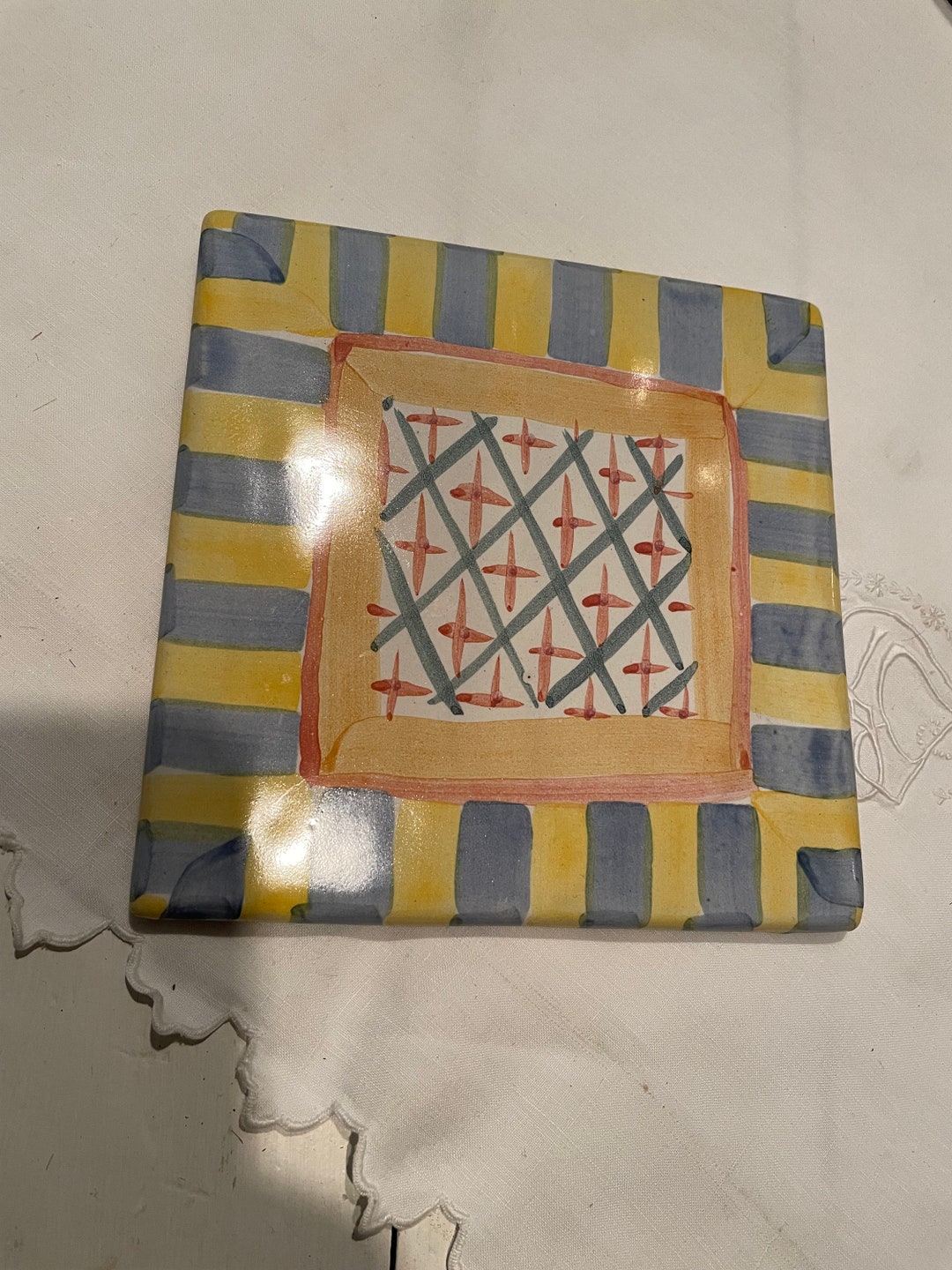 Old Mackenzie Childs Handmade Tile - Etsy