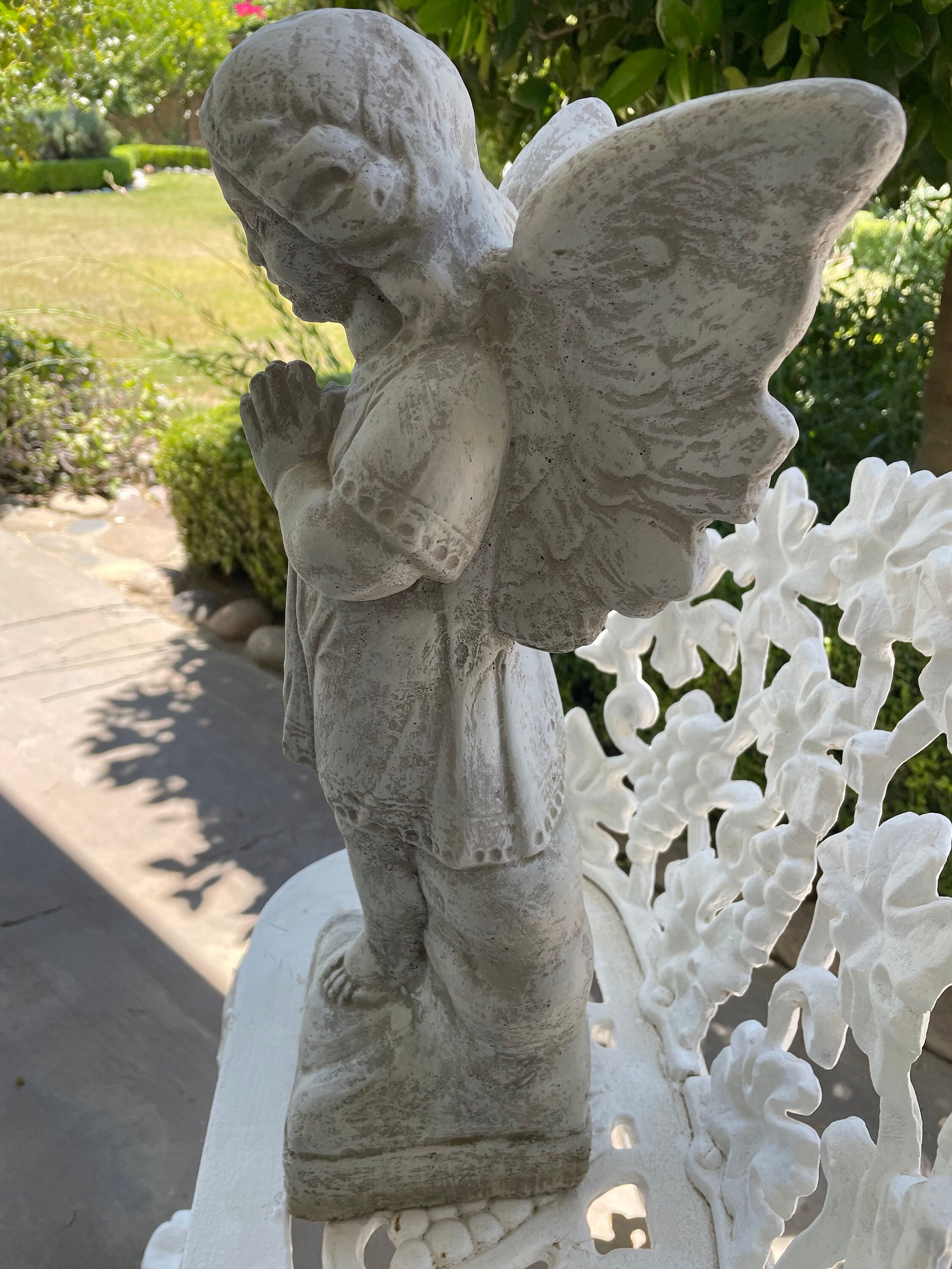 Praying Concrete Angel “pick up Only” - Etsy