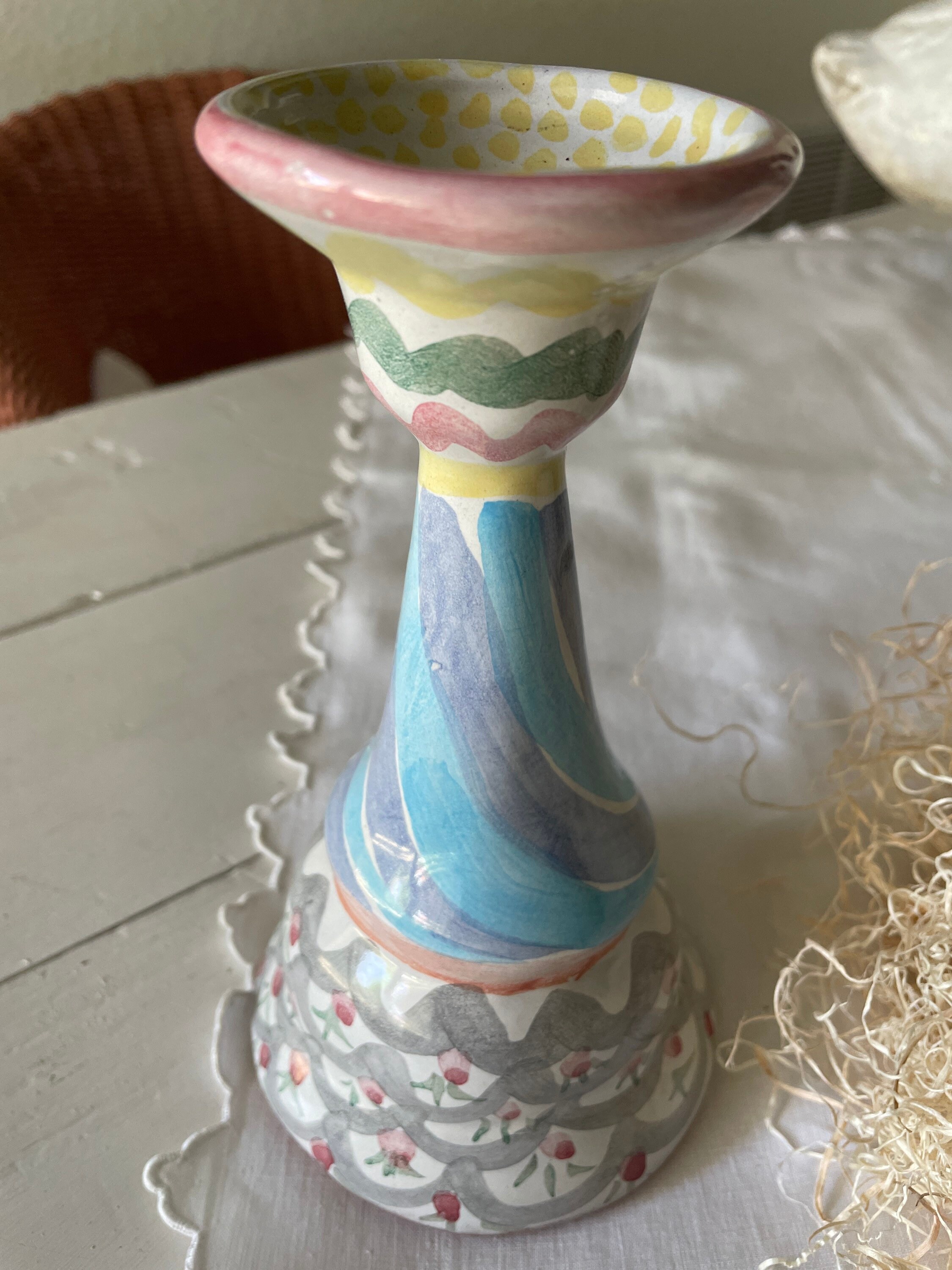 Old Mackenzie Childs Candlestick - Etsy