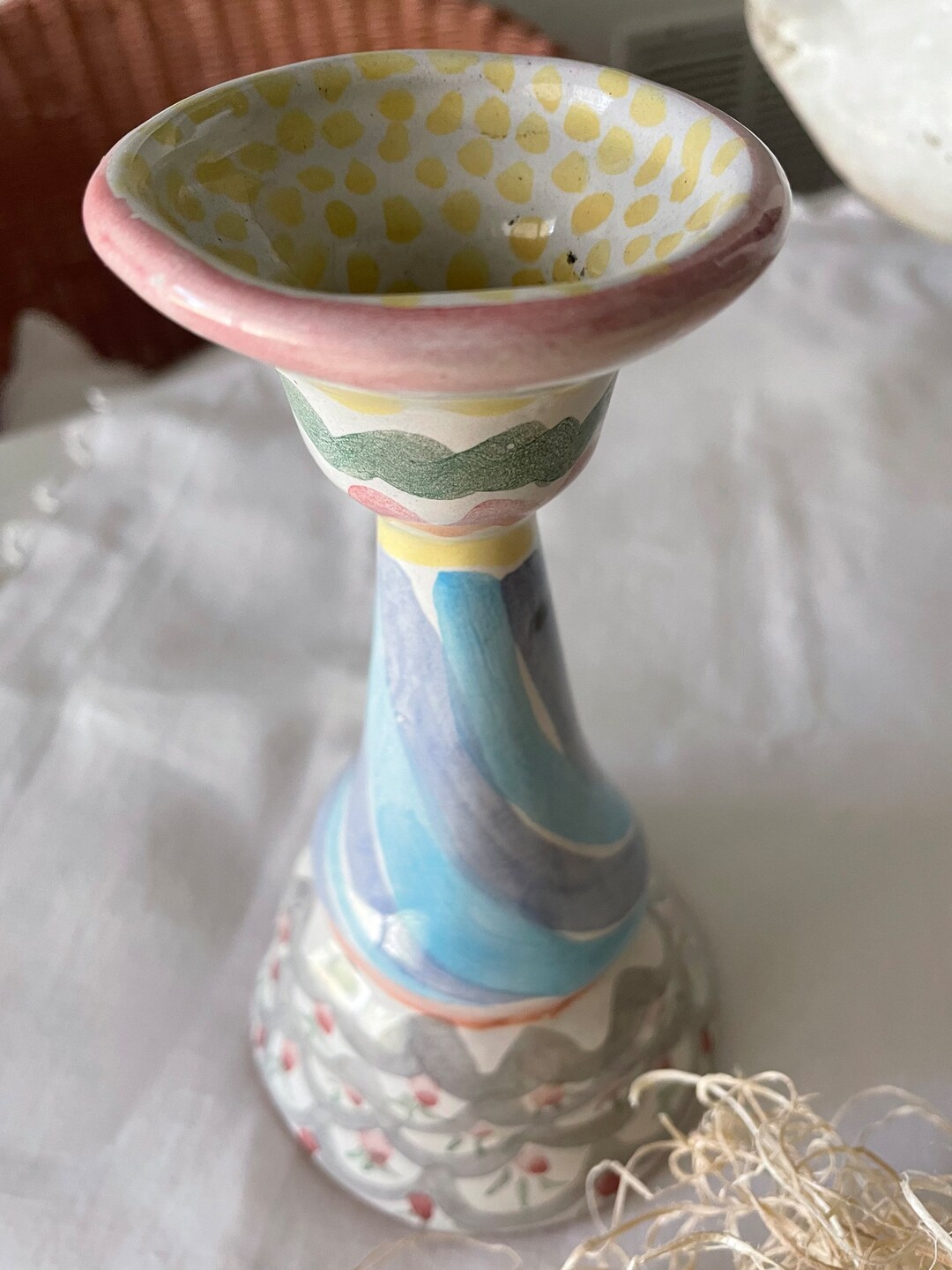 Old Mackenzie Childs Candlestick - Etsy