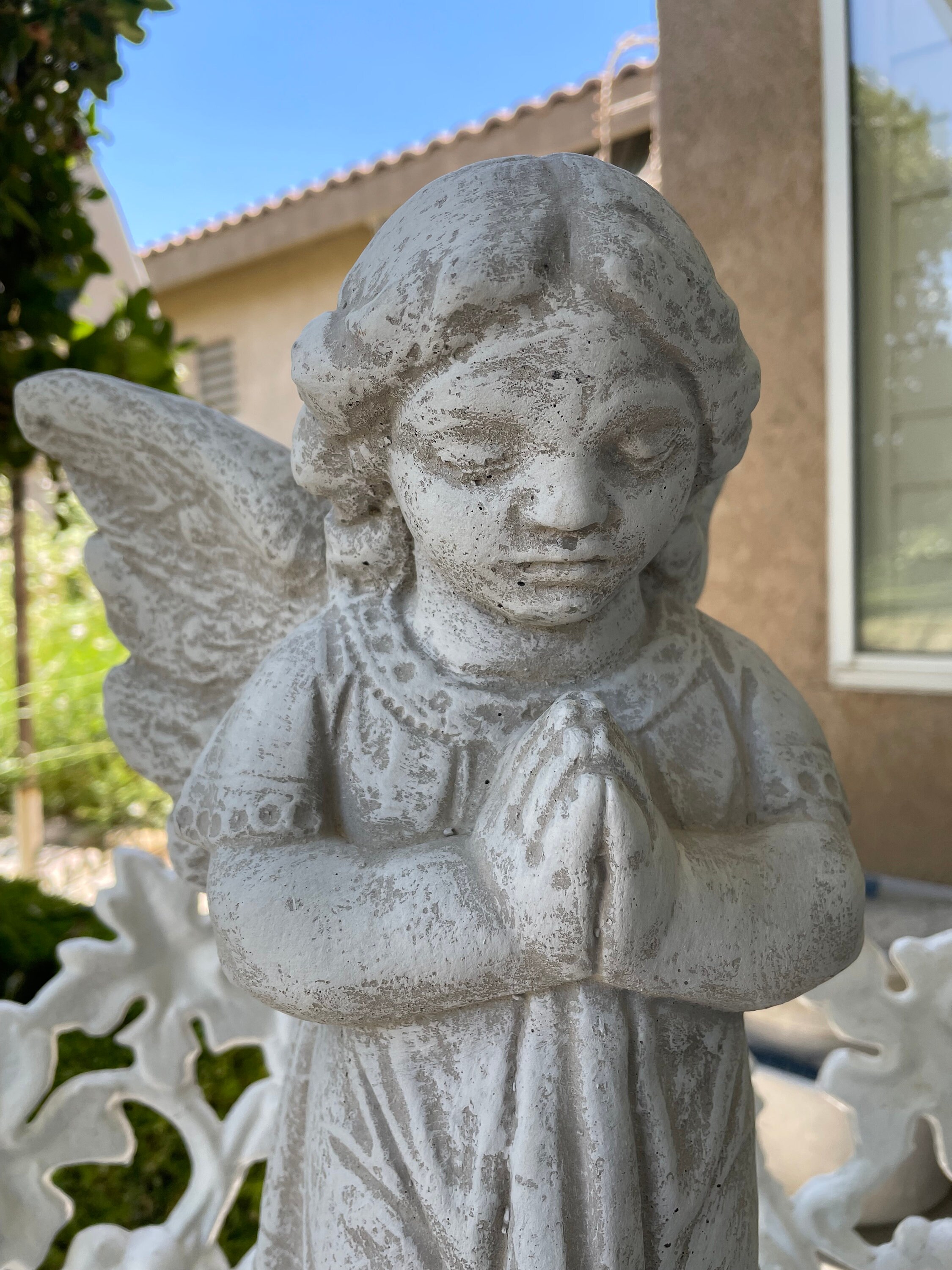 Praying Concrete Angel pick up Only - Etsy