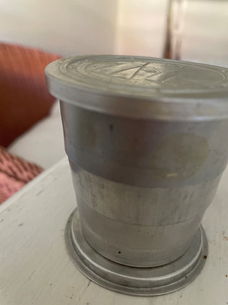 Vintage Tin Metal Collapsible Travel Cup - Etsy