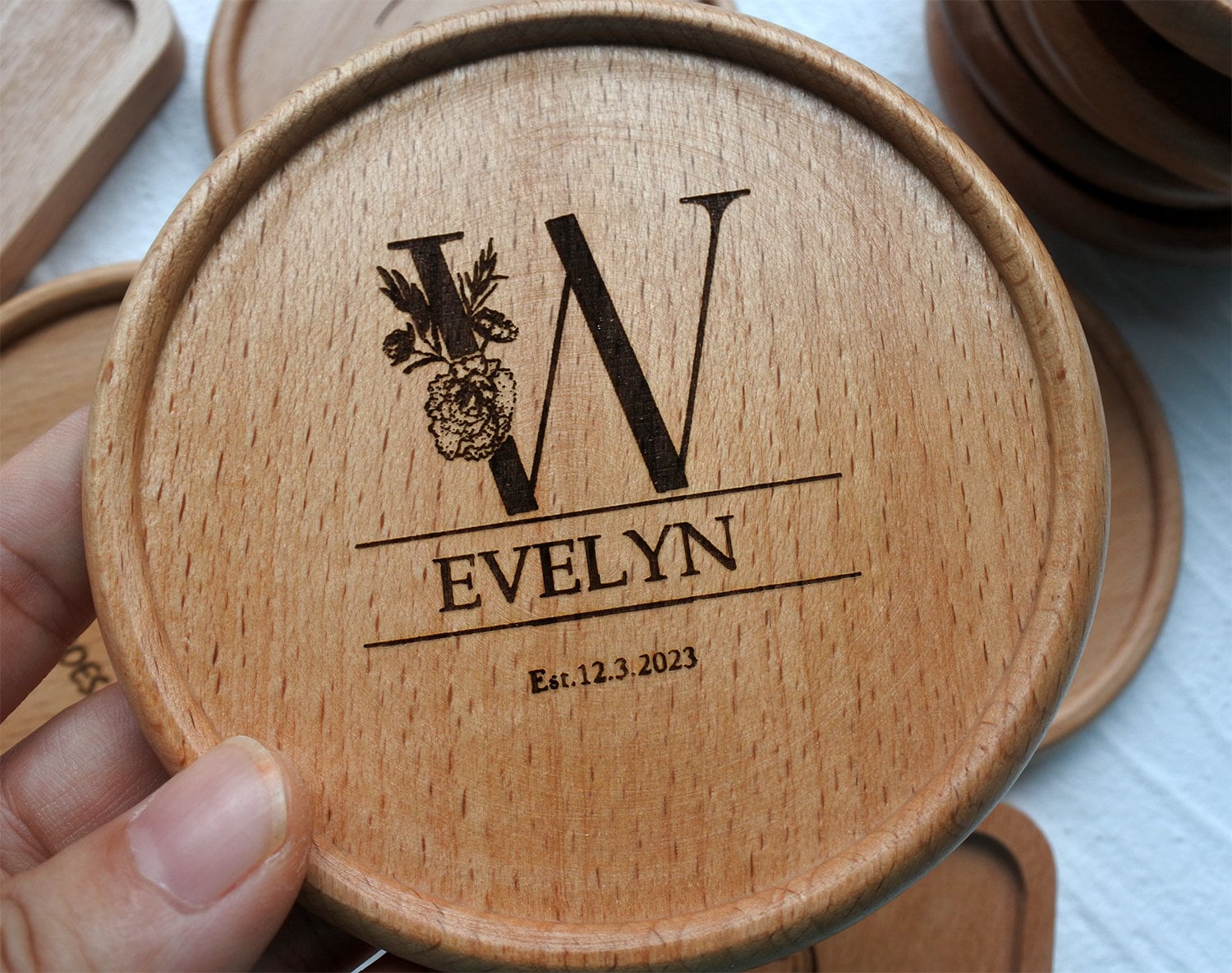 Personalized Engraved Coasters With Groove Custom Made for Wedding Gift ...