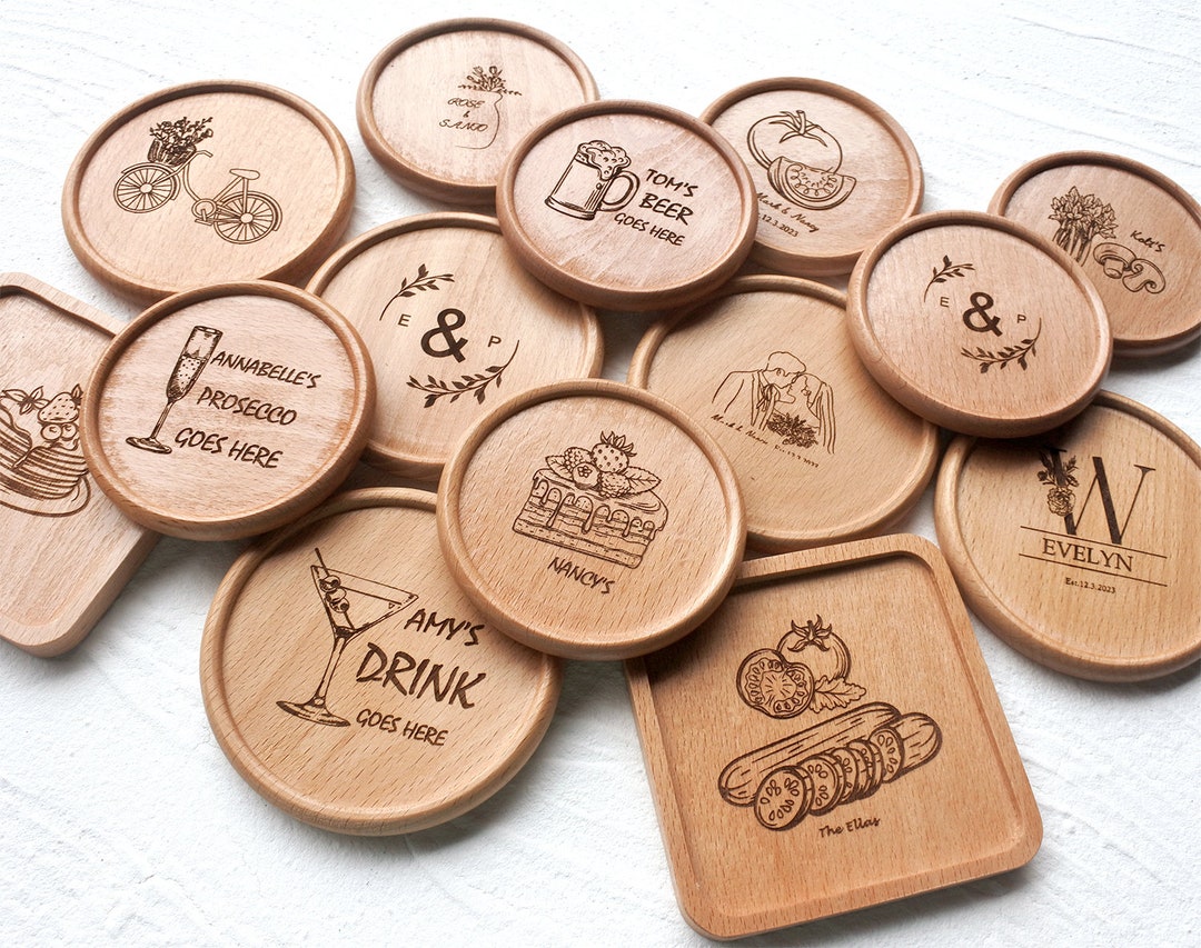 Personalized Engraved Coasters With Groove Custom Made for Wedding Gift ...