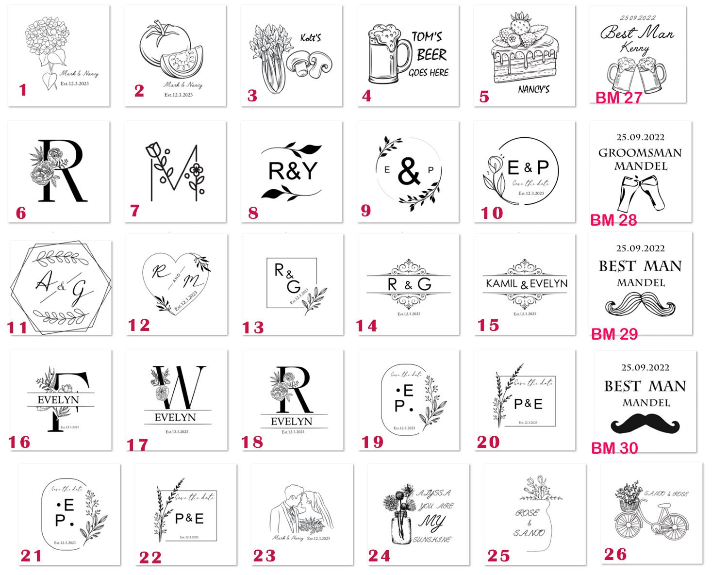 Personalized Engraved Coasters With Groove Custom Made for Wedding Gift ...