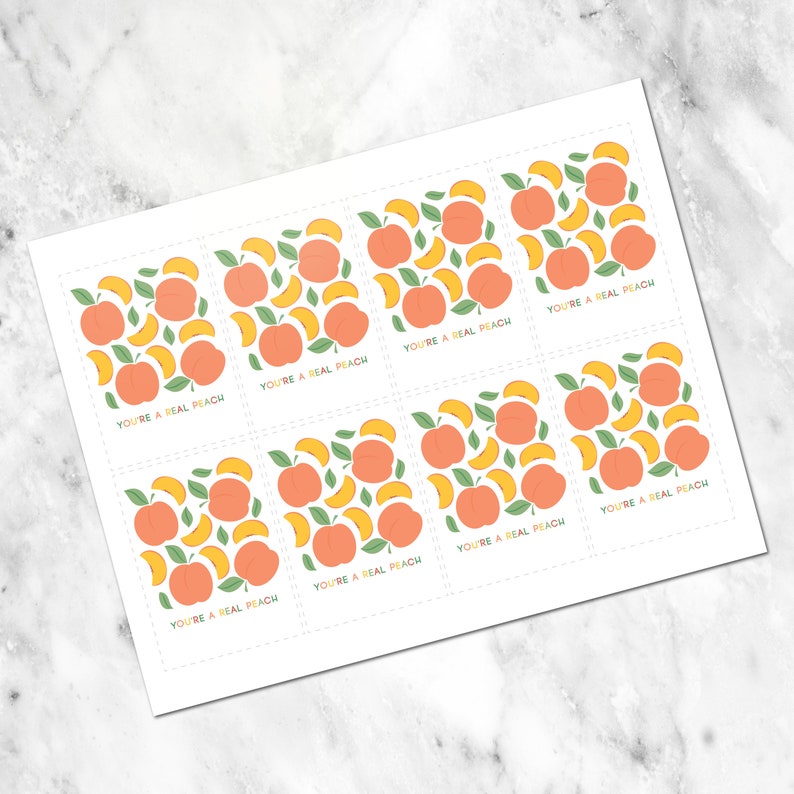 Peaches Classroom Valentine Printable PDF - Etsy