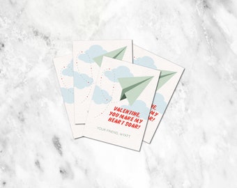 Kids Paper Airplane Valentine | Valentine's Day Card for Kids | Paper ...