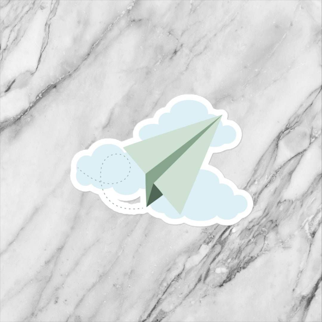 Soaring Paper Airplane Vinyl Sticker - Etsy