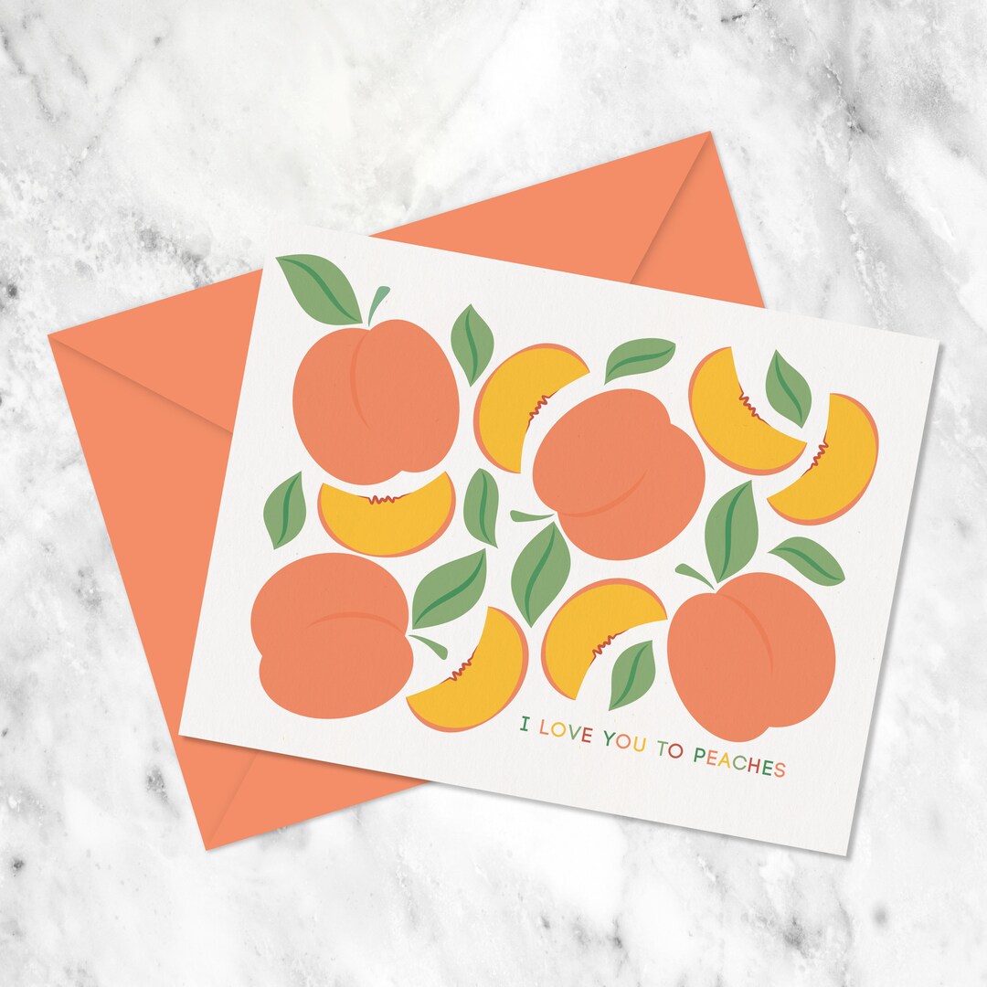Peaches "i Love You to Peaches" Printable Valentine Card Instant ...