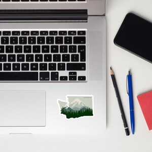 Washington State Mountains and Trees Vinyl Sticker - Etsy