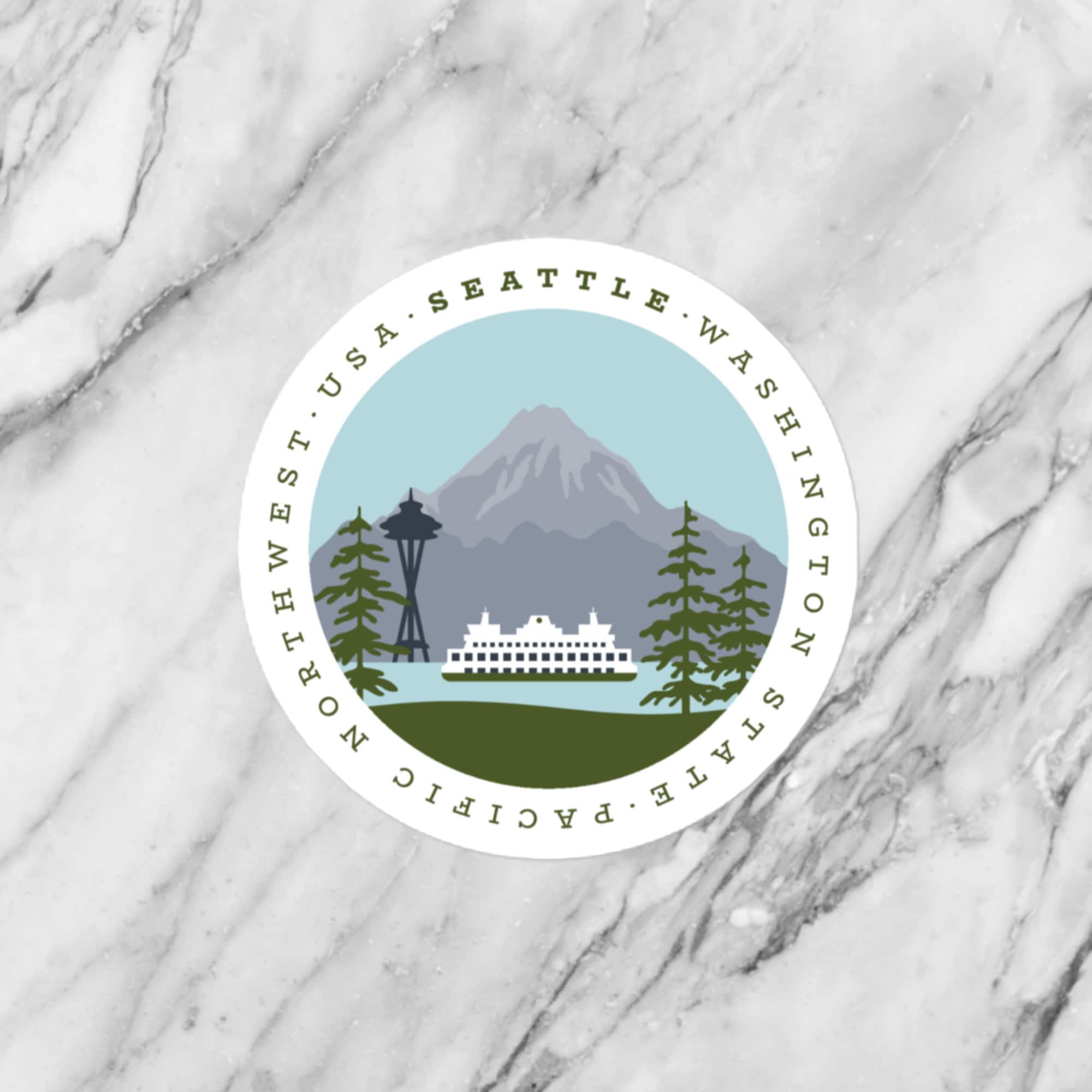 Seattle Graphic Logo Vinyl Sticker - Etsy