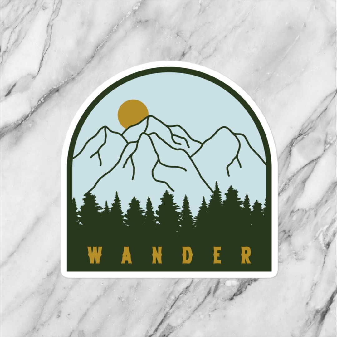 Wander Mountains and Forest Vinyl Sticker - Etsy