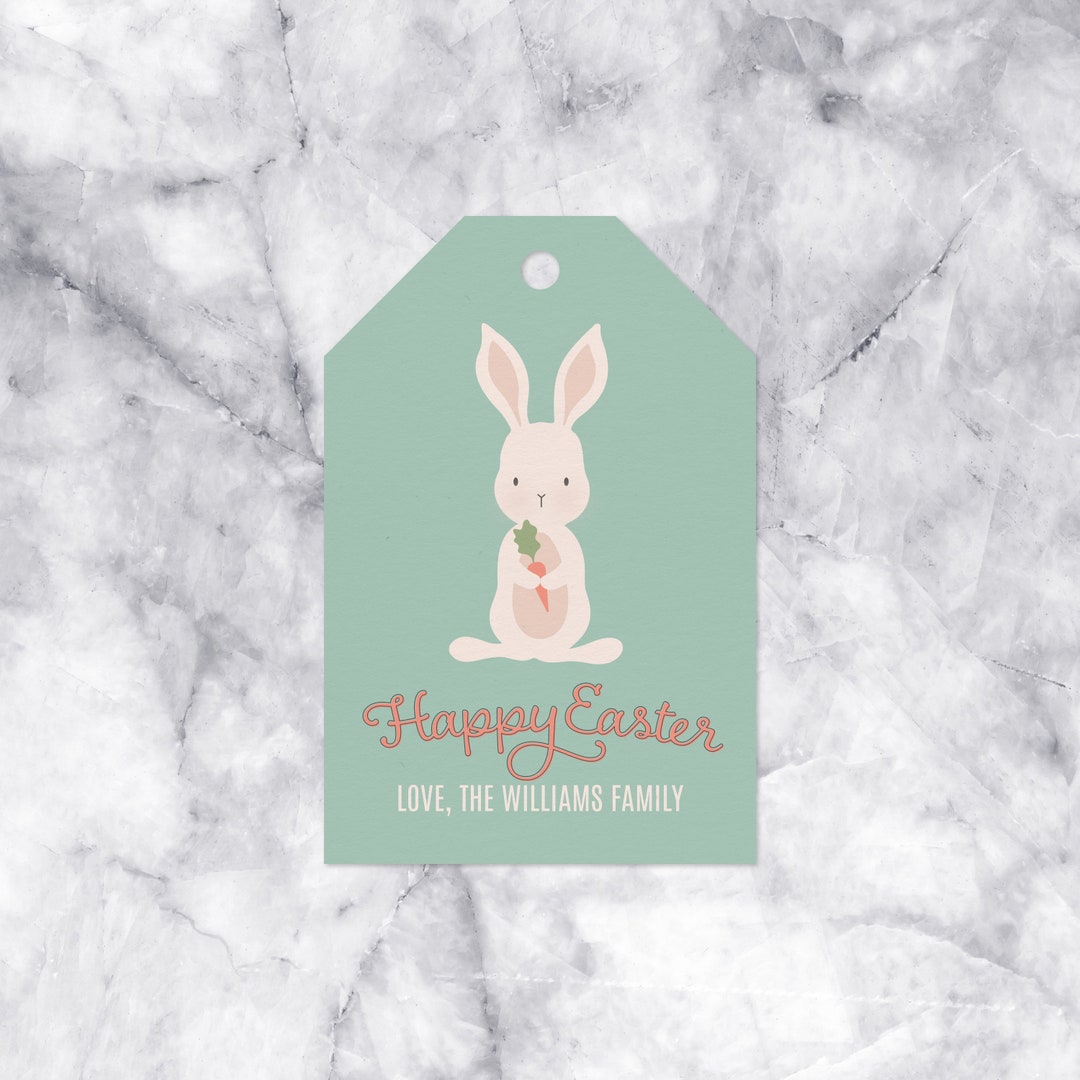 Easter Bunny Printable PDF Gift Tag - Etsy