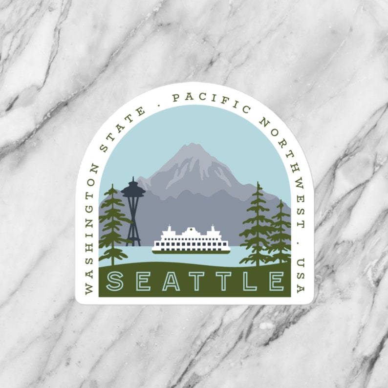 Seattle Graphic Logo Vinyl Sticker - Etsy