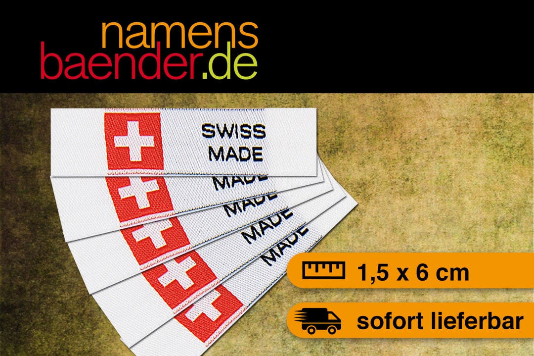 5 Web Labels / Textile Labels to Sewing a swiss Made 1.5 X 6 Cm - Etsy