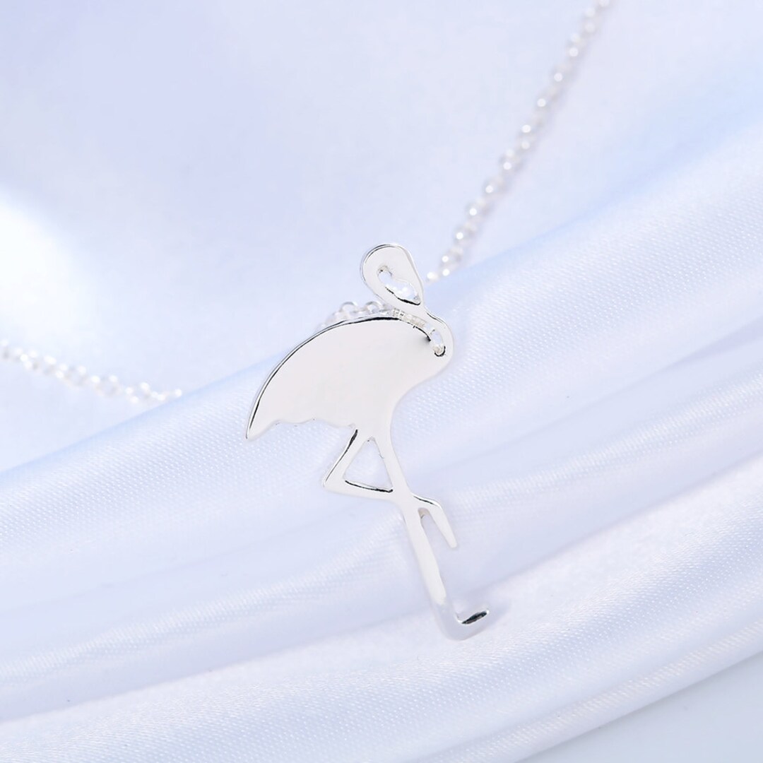 Silver Flamingo Necklace, Flamingo Necklace, Flamingo Jewelry, Flamingo ...