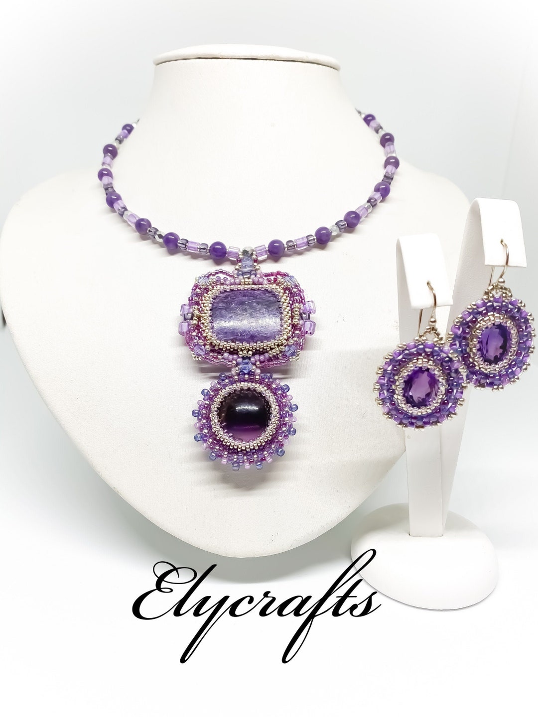 HYACINTH LOVE Natural Semi Precious Amethyst and Charoite Stones Seed ...