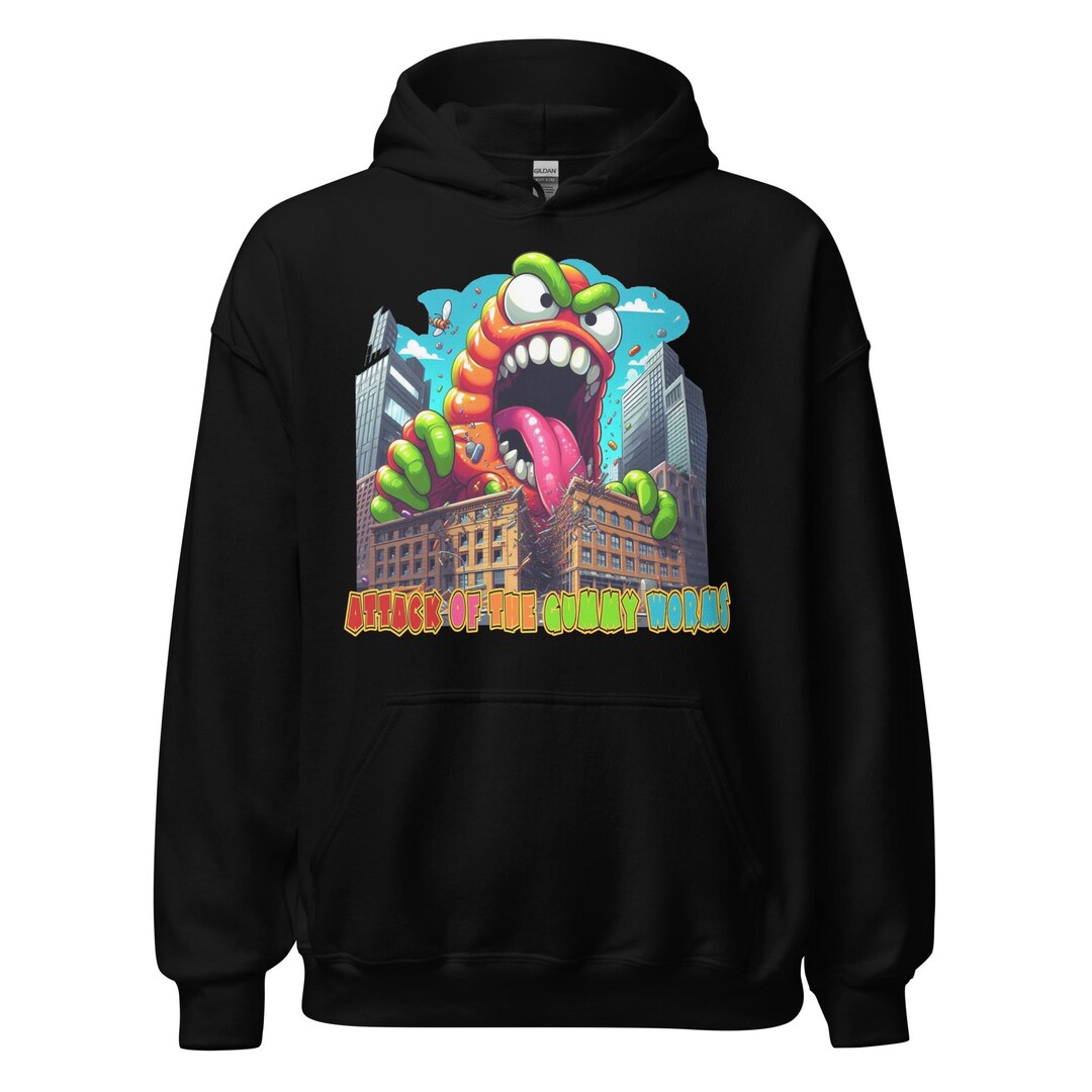 Attack of the Killer Gummy Worms Hoodie - Etsy