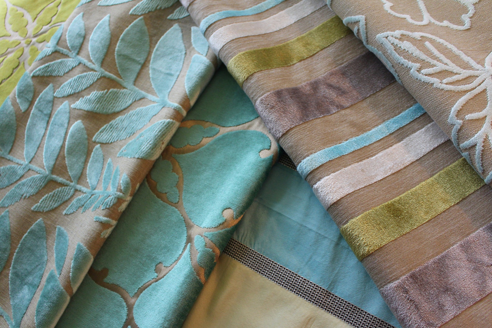 Designers Guild Fabric Aqua Blue Green Cotton Print Curtain | Etsy