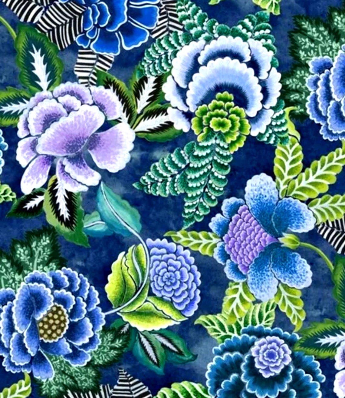 Designers Guild “rose De Damas- Indigo ” Printed Velvet - Upholstery ...