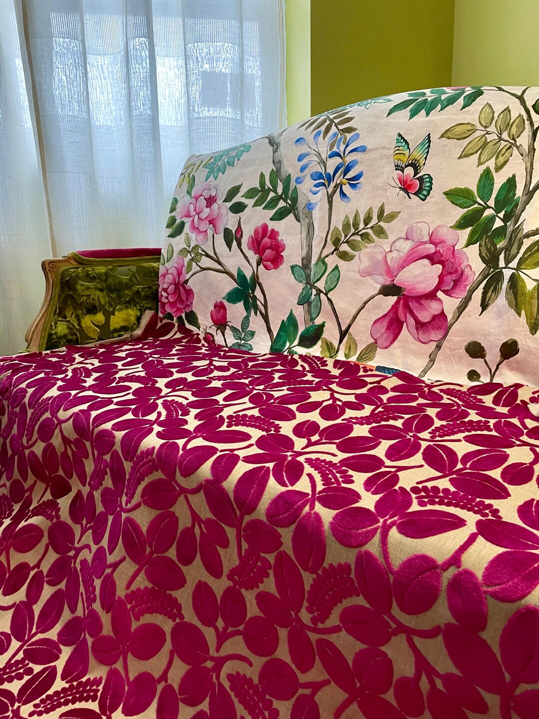 Upcycled-antique Loveseat-designers “caliggo” Velvet- “porcelain De ...