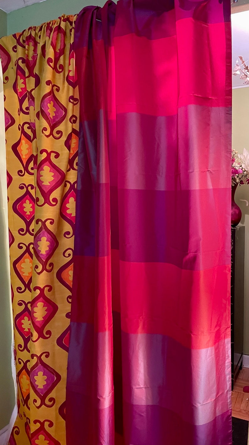 Designers Guild Fabrics odhni Yellow Pink and Orange, Printed Cotton ...