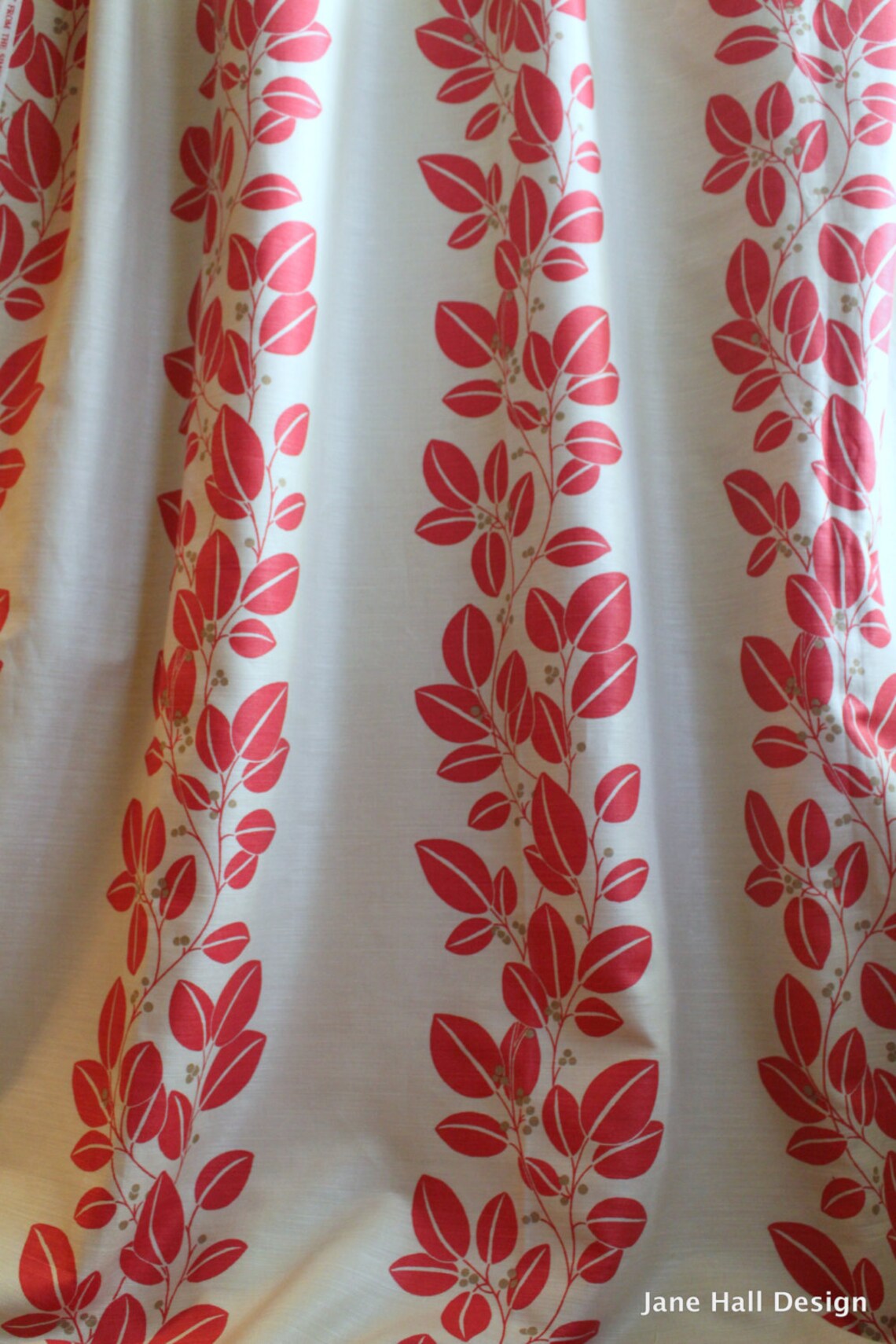 Romo Cherry Red Printed Linen Fabric From Jane Hall Design | Etsy