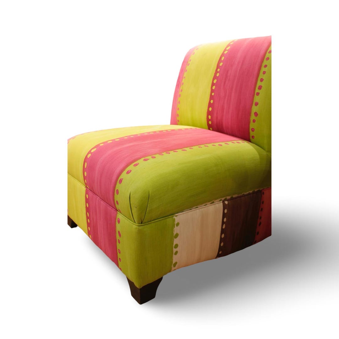 Bohemian Style, Custom Made, Slipper Chair ,upholstered in Designers ...