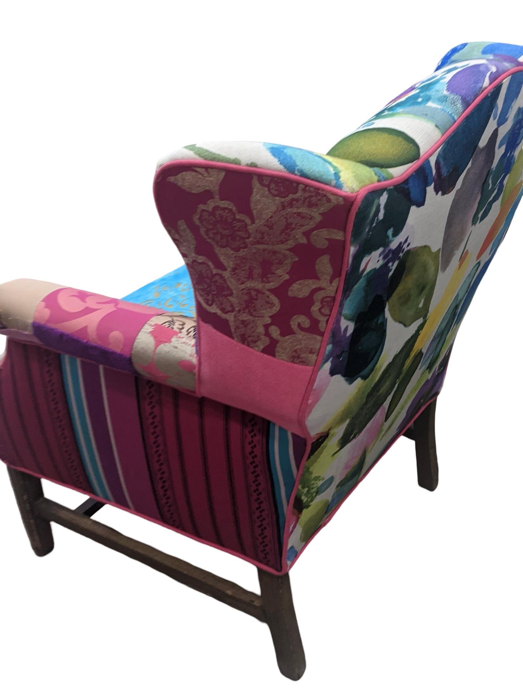 Bluebellgrey Fabric-teal- Green-magenta, Printed Linen Curtain Fabric ...