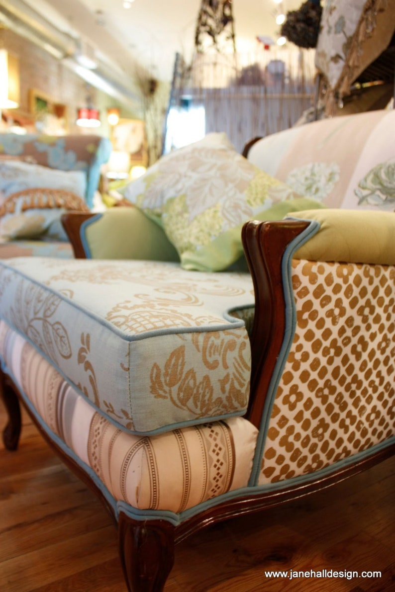 Upholstered Vintage Chair Upcycled and Repurposed in Slate - Etsy