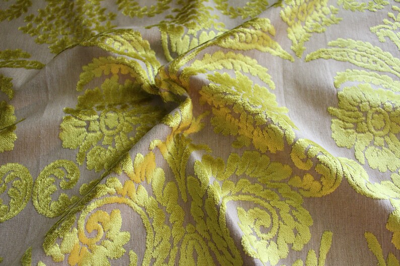 Designers Guild ombrione Lemon Yellow Cut Velvet - Etsy