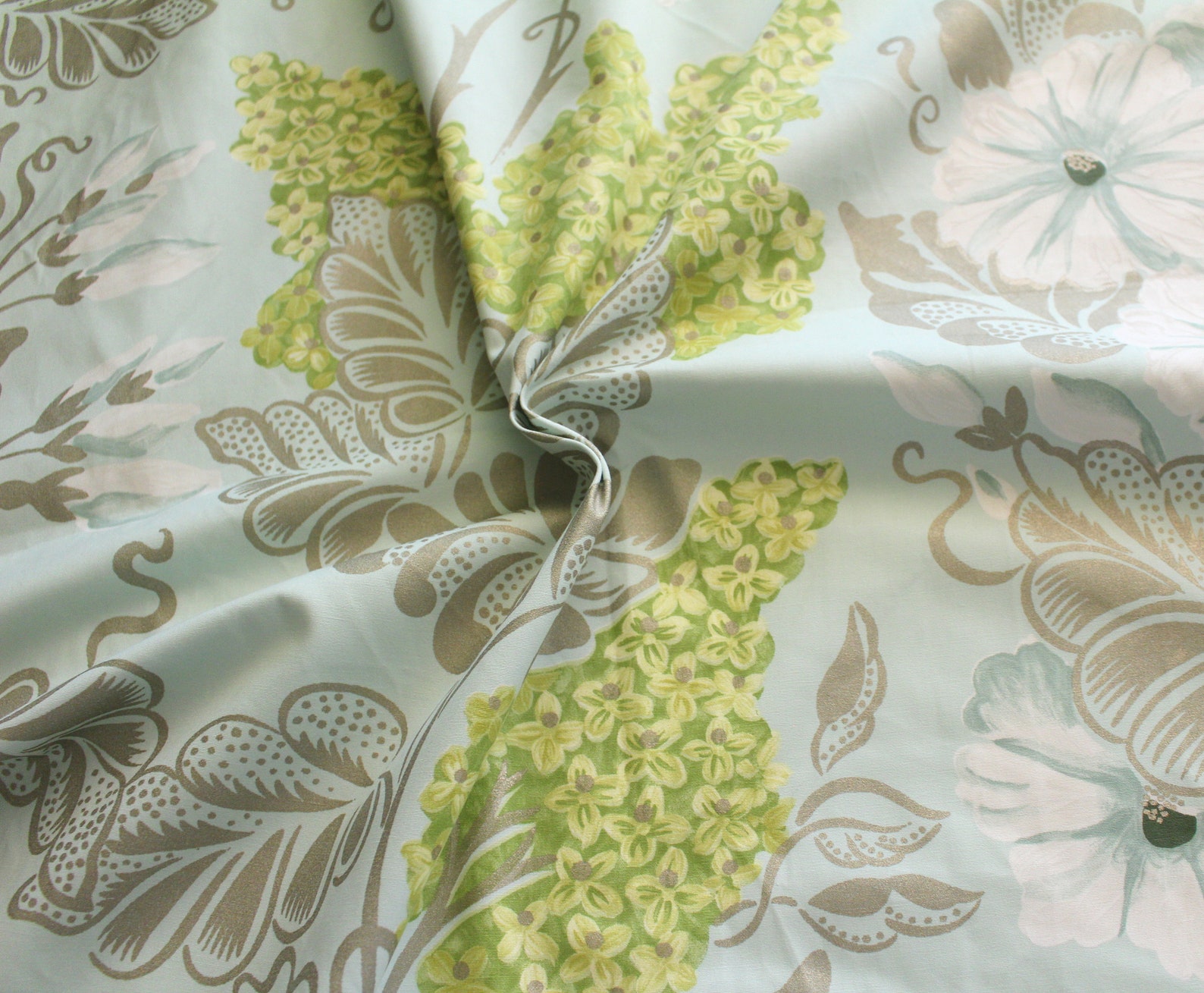 Designers Guild Fabric Aqua Blue Green Cotton Print Curtain | Etsy